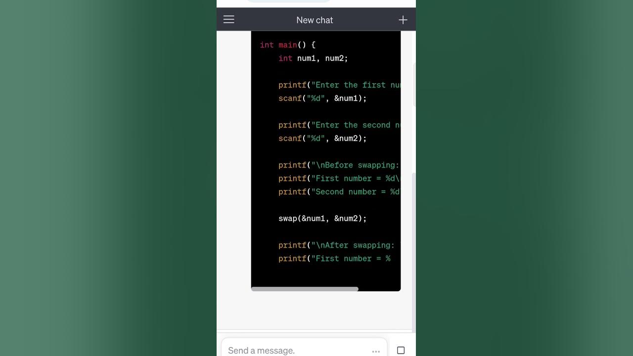Open Ai Create C Program To Swap Two Number Codingtutorial Coding Cppprogram Youtube 