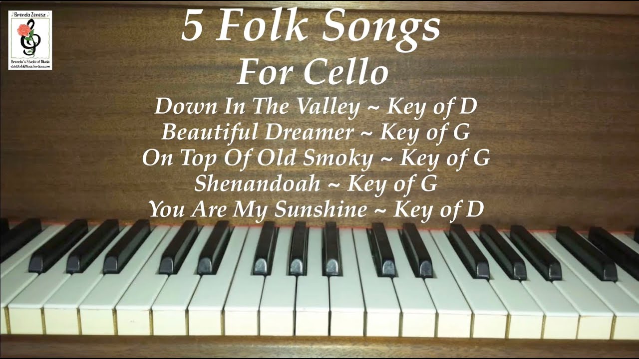 5 Folk Songs for Cello - Instrumental Practicing with Brenda - YouTube