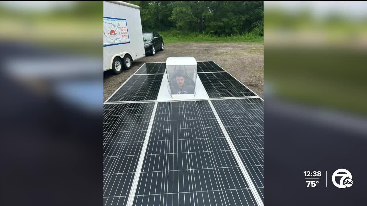 Michigan team competing in cross-country solar car race - YouTube