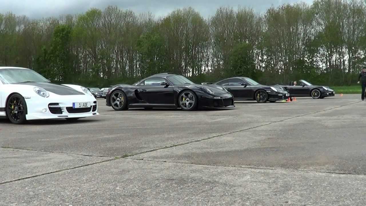 9ff v RUF CTR3 v GT2 | 1 mile drag race - YouTube