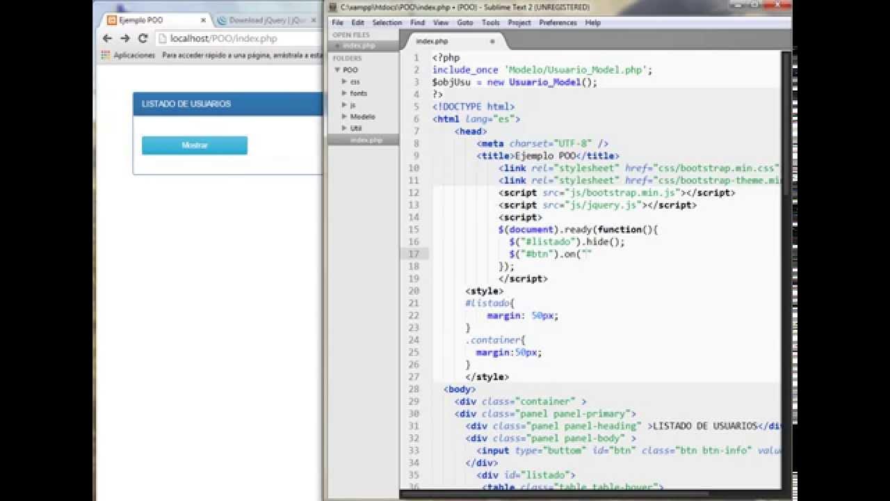 PHP + POO + PDO con Mysql + Bootstrap + Jquery - 03 - YouTube