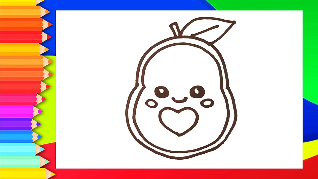 Cómo DIBUJAR ️ Un AGUACATE 🥑Tierno MUY FÁCIL DIBUJOS FÁCILES 👦👧DIBUJOS ...