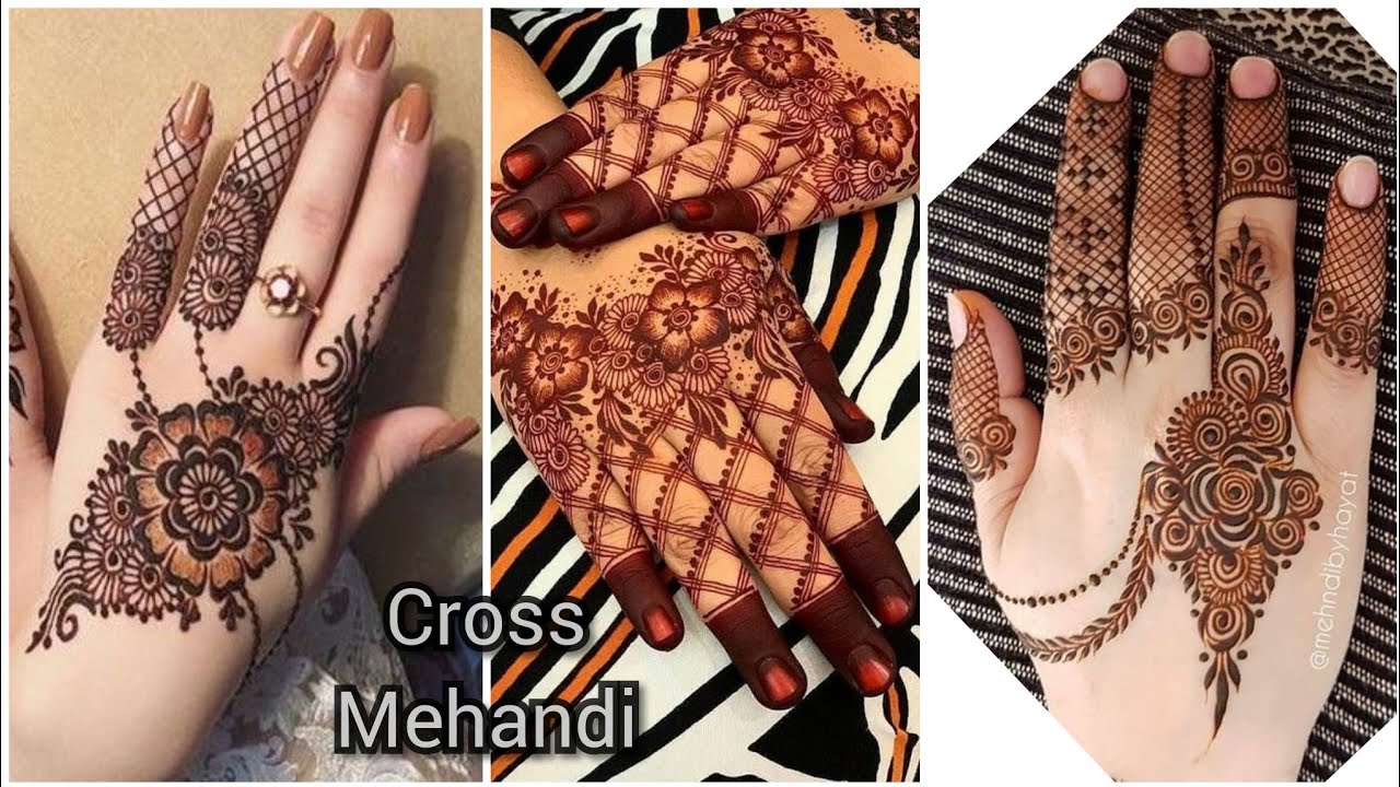 Cross Leaflet Henna Mehndi Designs | Check Print Henna Mehndi Designs ...
