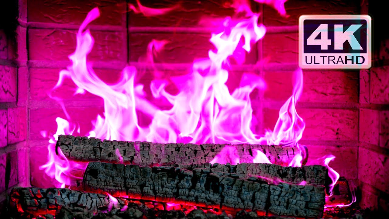 🔥 PINK FIREPLACE 4K Ultra HD. Halloween Fireplace - YouTube