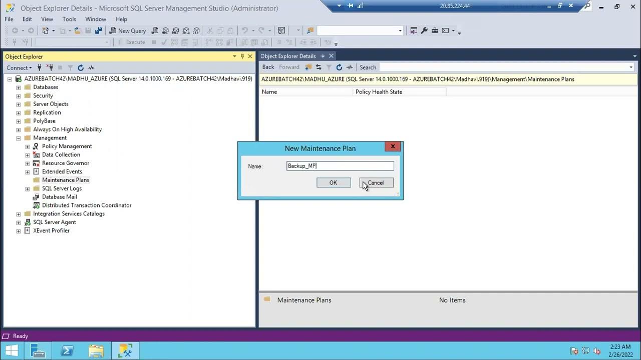 SQL SERVER Maintenance Plans - YouTube