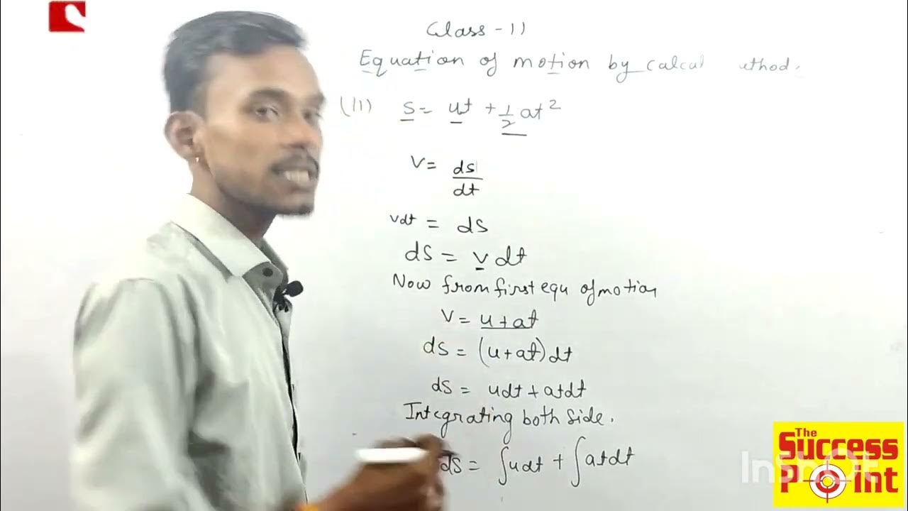 CLASS 11TH (PHYSICS)//EQUATION OF MOTION BY CALCULUS METHOD //SECOND EQUATION OF MOTION - YouTube