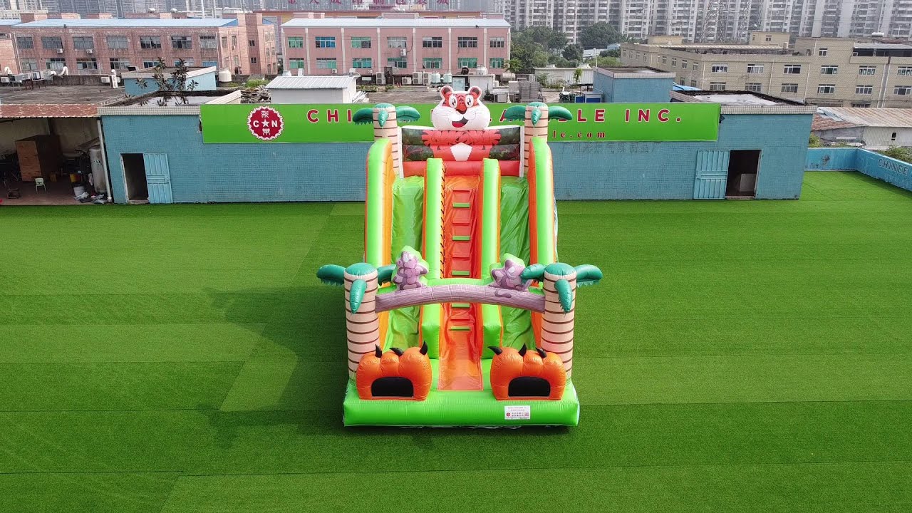 Jungle Adventure: Customized Tiger-Themed Inflatable Slide for Ultimate ...