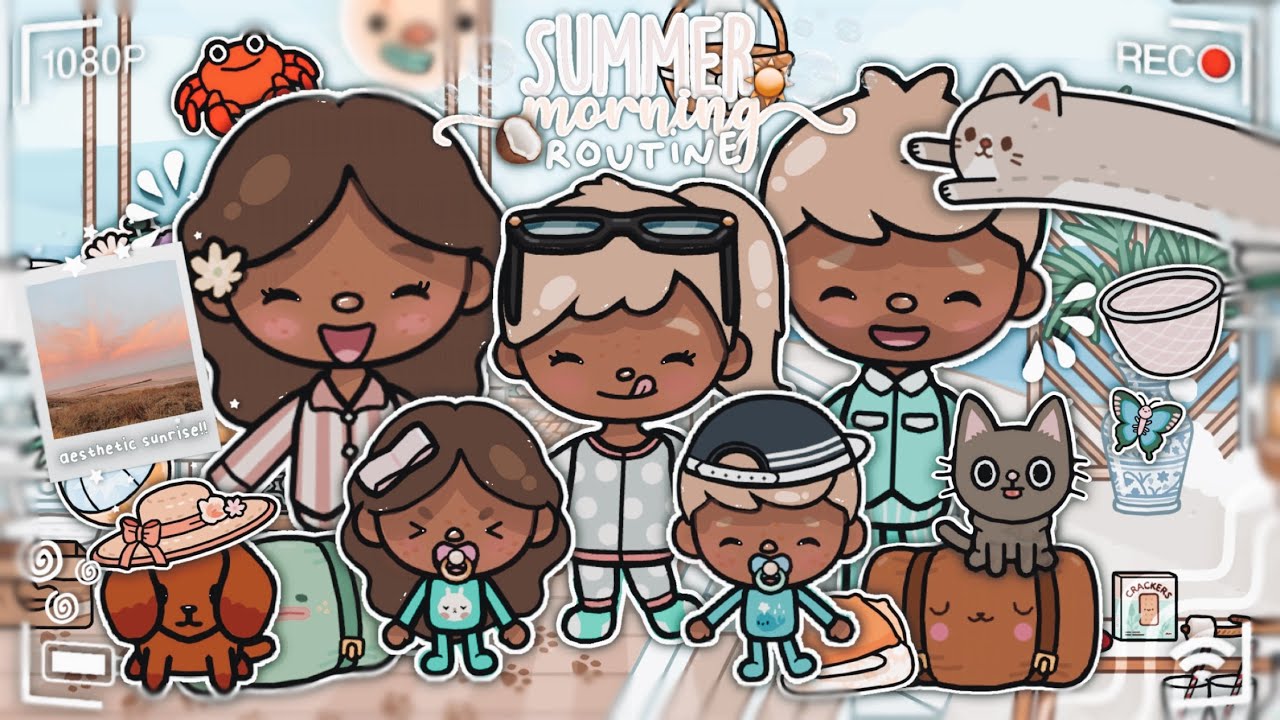 SUMMER morning routine!! ♡⋆.ೃ࿔* 🌷🏝️// toca life world roleplay - YouTube