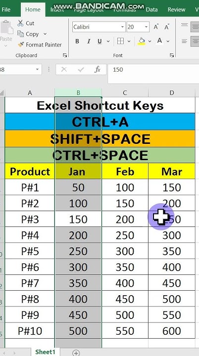 Excel shortcut keys CTRL SPACE AND SHIFT SPACE | excel tips and tricks | excel shortcuts #tips ...