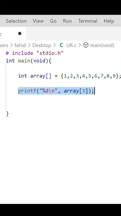 Getting element of an array at an index in C programming - YouTube
