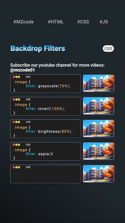 🎨 Master CSS backdrop-filter: Create Stunning Frosted Glass Effects | MZCode01 #css #shorts # ...