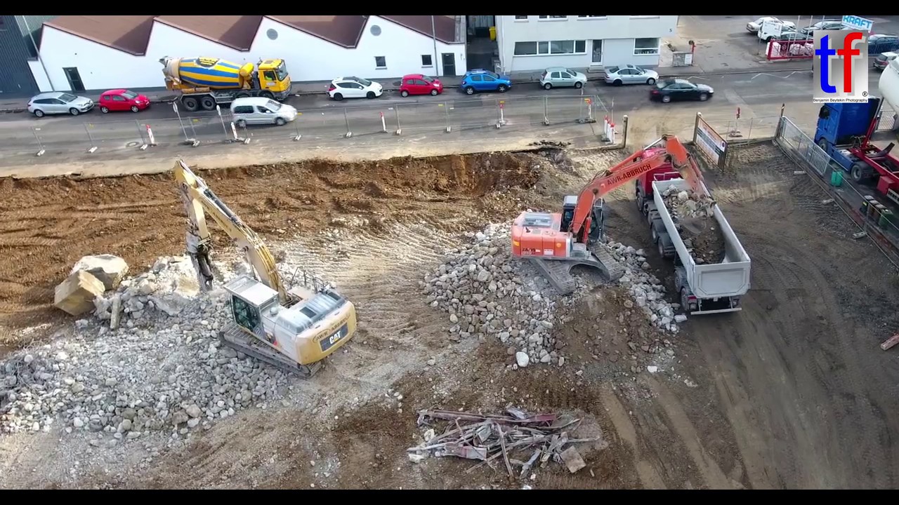 CAT 329F, 966H, HITACHI ZAXIS 210 LC, 470 LCH,... Drone View ...