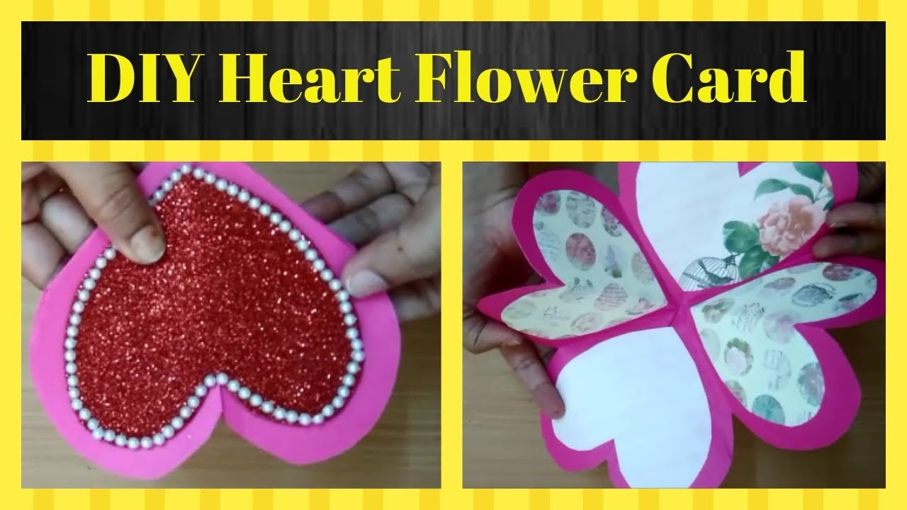 HEART FLOWER CARD|HOW TO MAKE HEART FLOWER CARD|EASY HEAR FLOWER CARD ...