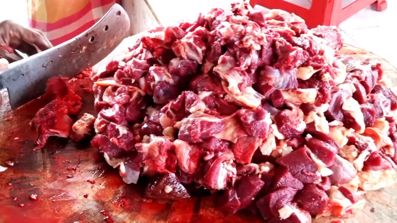 Super Fastest Cutting Butcher Of Cow!! Goat Meat Cutting Home In ...
