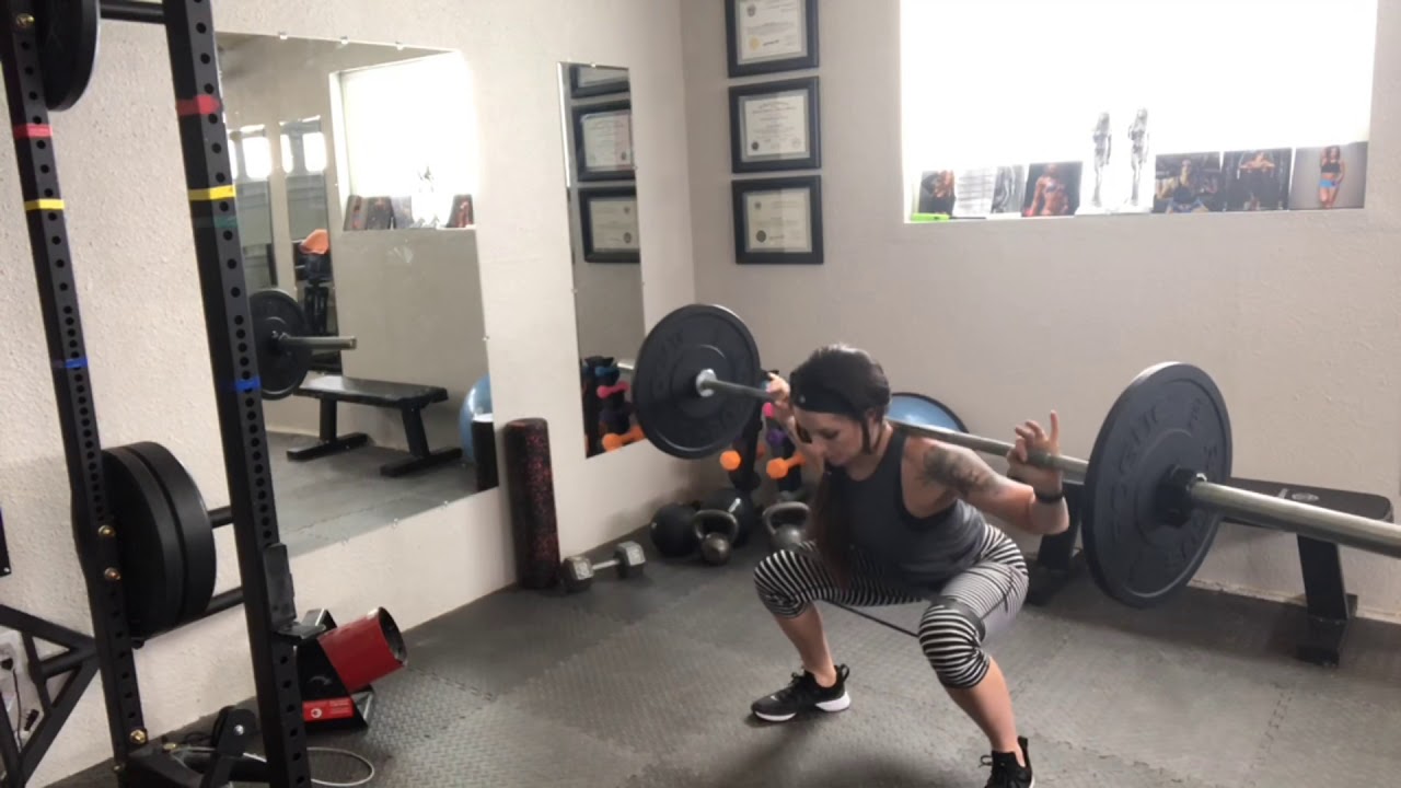 Banded Step Out Squats - YouTube