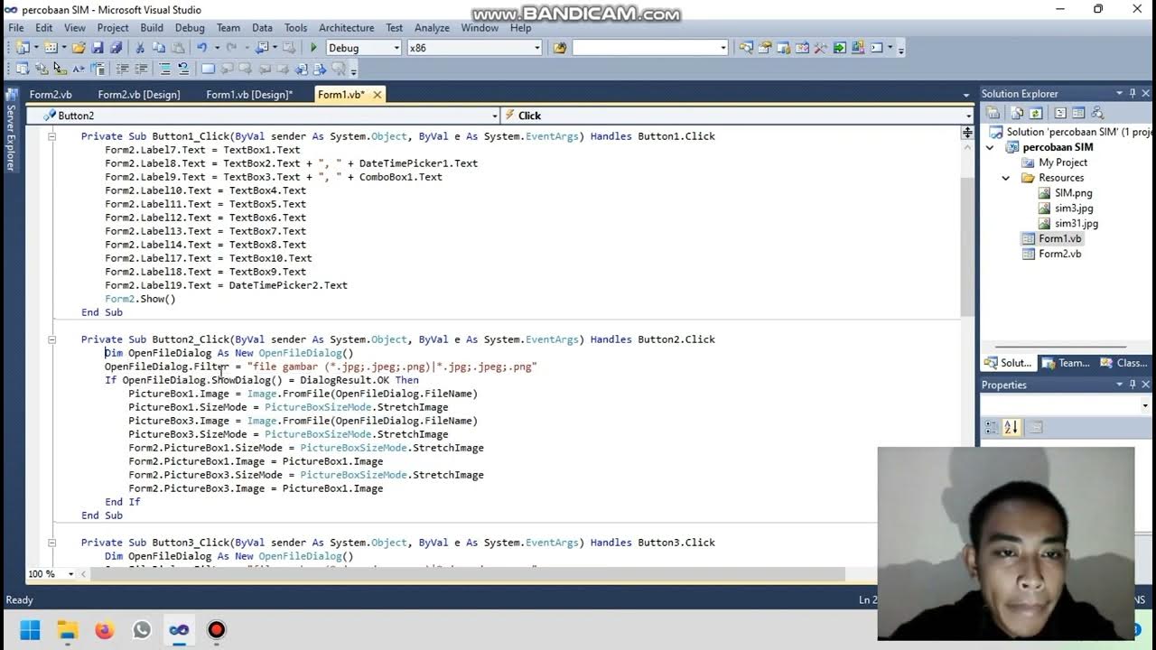 Tugas 2 Visual Basic. Net | Membuat Aplikasi SIM Menggunakan Visual Studio 2010 - YouTube