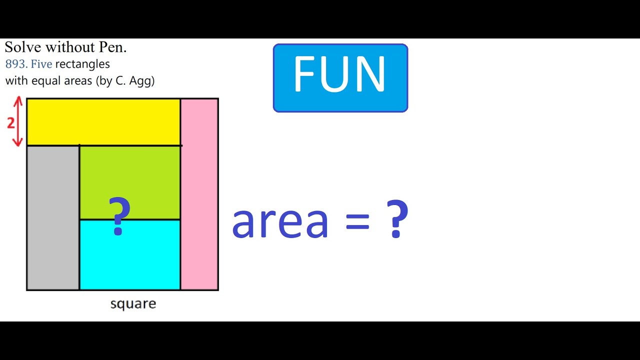 893.A square is split into five rectangles with equal areas. What’s the ...