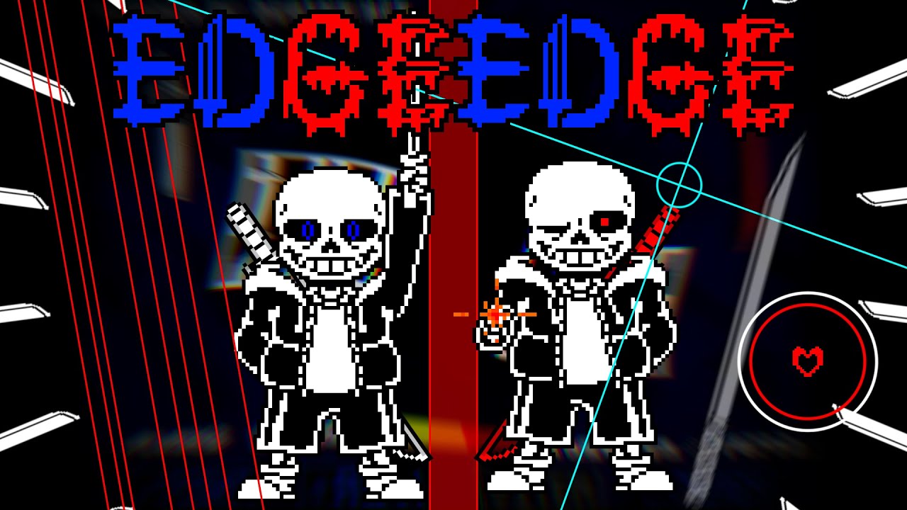 Edgeedge edge sans? fight (Normal damage & with blood blade) - YouTube