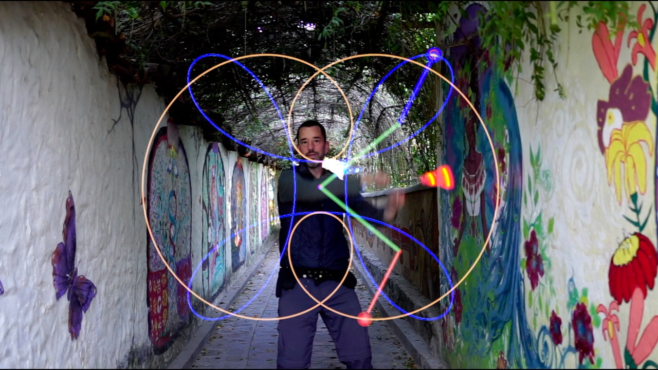 Poi spinning: Linking 4 buzzsaw flower combos together with poi fu ...