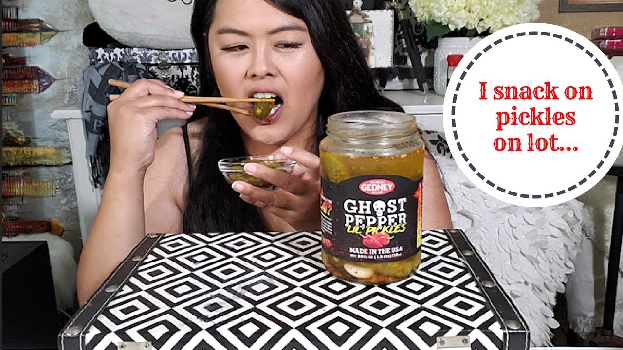 Gedney Ghost Pepper Pickles I Review + Mukbang - YouTube