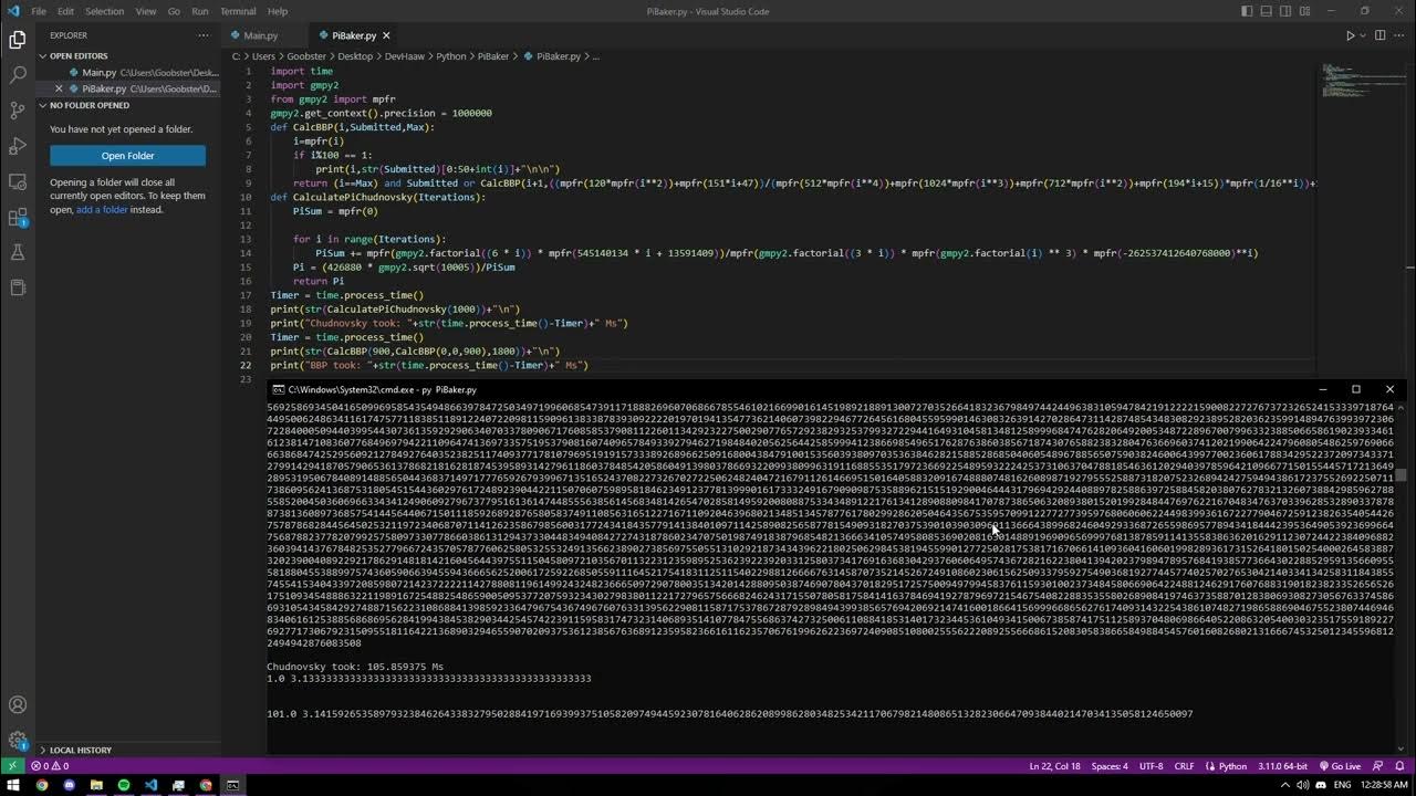 Pi with 2 different algorithms - YouTube