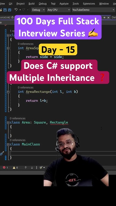 #day15 - Full Stack interview | Does C# support Multiple Inheritance ? #shorts #coding #csharp ...