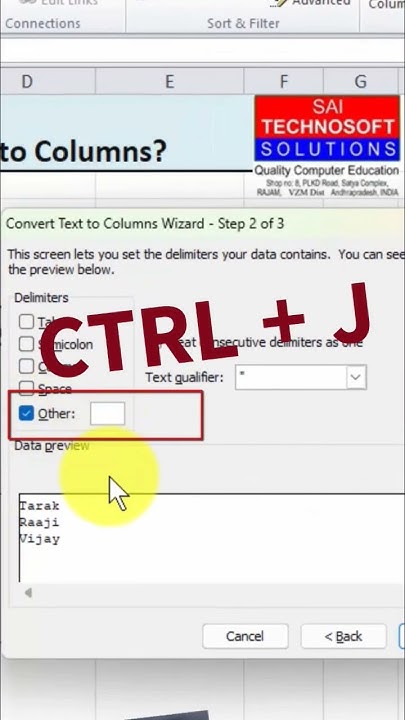 How to split text into columns in ms Excel in Telugu? #excel #excelshorts #foryou #foryoupage ...