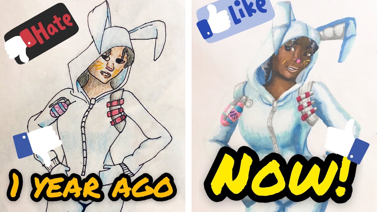 Re Drawing Bunny Brawler from 1 YEAR AGO! | Fortnite - YouTube