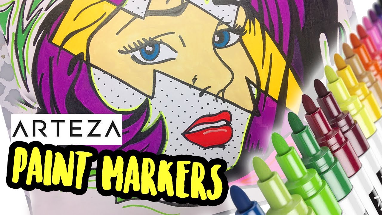 Arteza 20 Set Paint Markers Review | Art Supplies on Canvas - YouTube