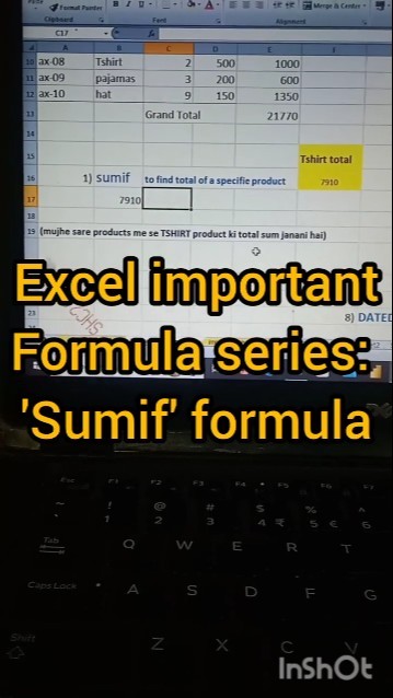 Excel Formula Hacks Part 1 Use Sumif Formula In Excel Excel 7225