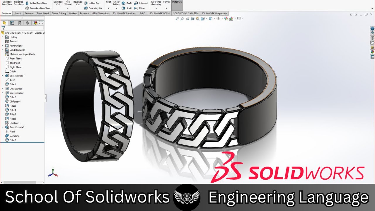 Chain Ring by Solidworks - YouTube