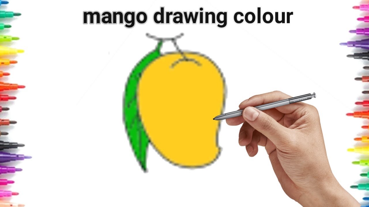 How to draw a mango | mango drawing colour | mango - YouTube