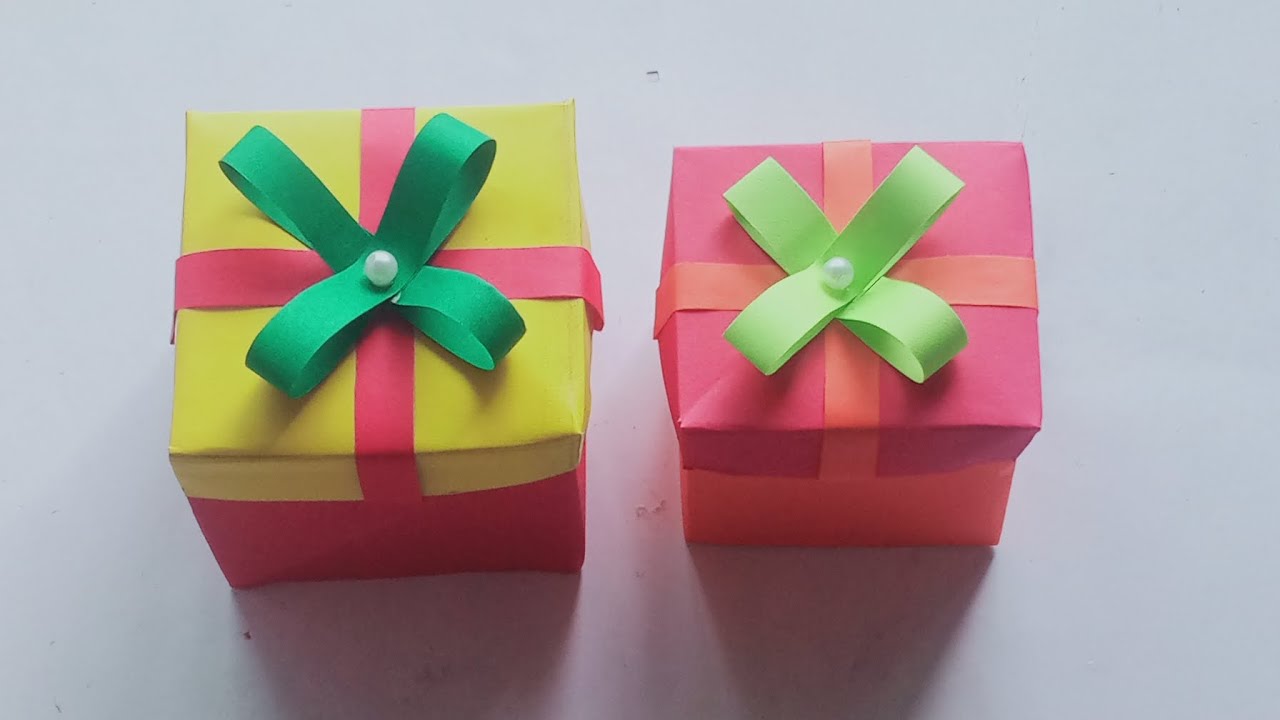 Easy Gift Box|| How to make paper Gift Box 🎁🎁 || Paper Box ideas|| New ...