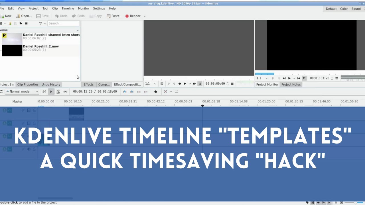Kdenlive Timeline Templates - Quick Time-Saving "Hack" - YouTube