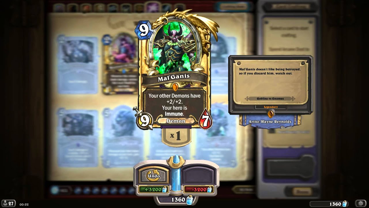 Mal'Ganis HD Legendary Hearthstone Golden Card Spotlight - YouTube