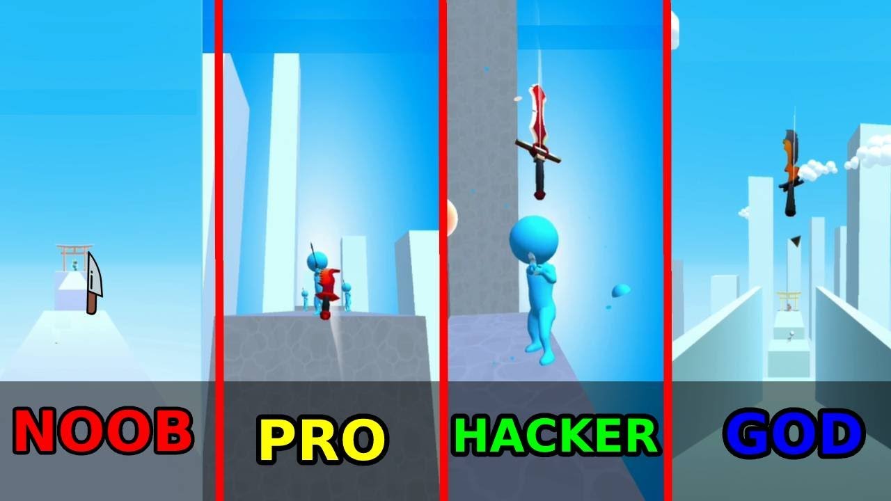 Sword Play! Ninja Slice Runner 3D Gameplay#1 - NOOB vs PRO vs HACKER vs ...