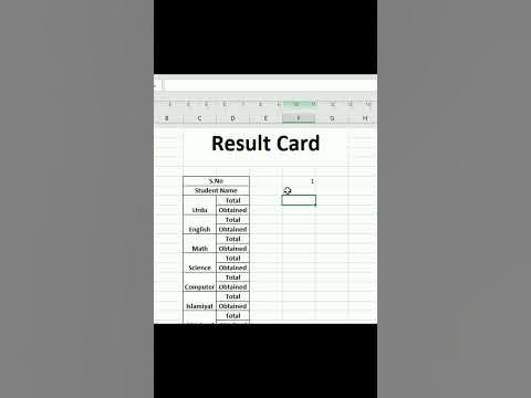 Result Card in Ms Excel | Lunar Computer College - YouTube