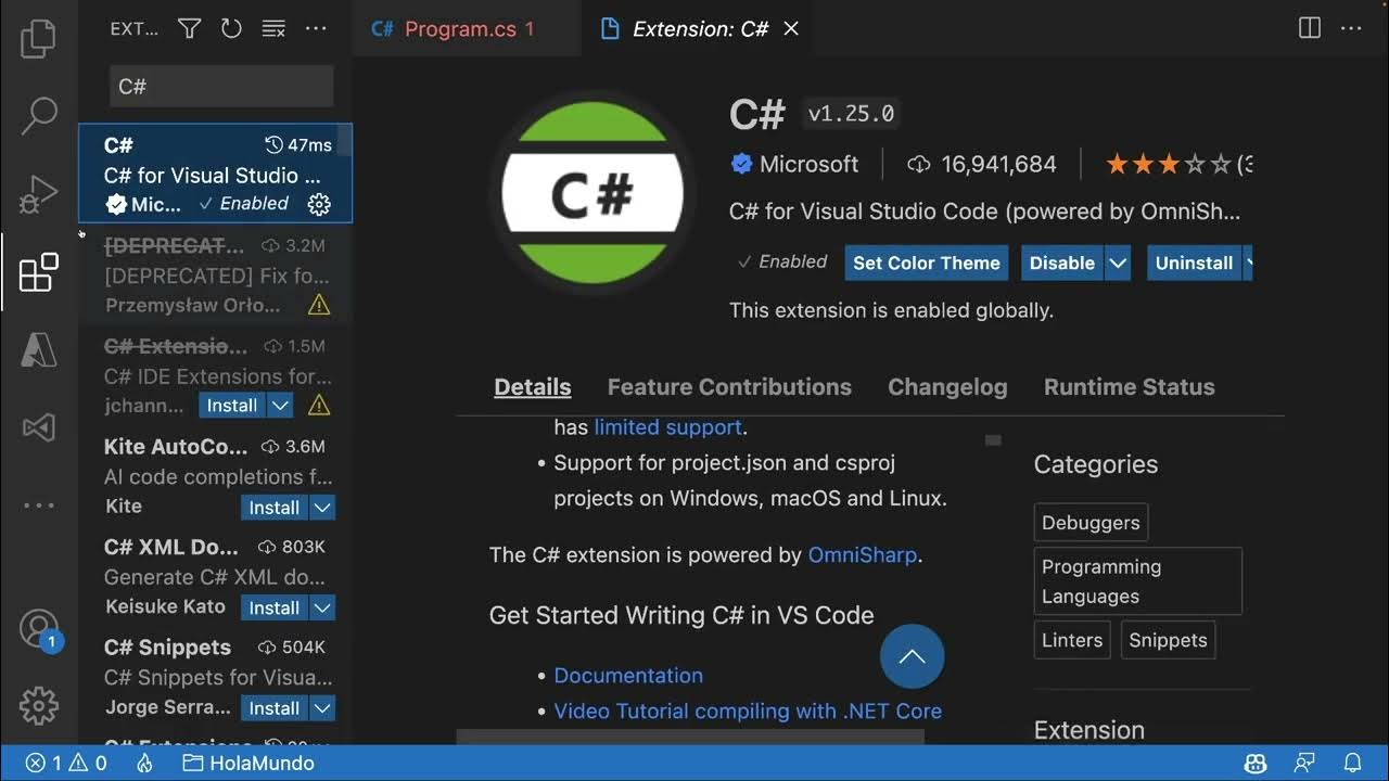 06 CURSO DE C# - Extensiones para Visual Studio Code - YouTube