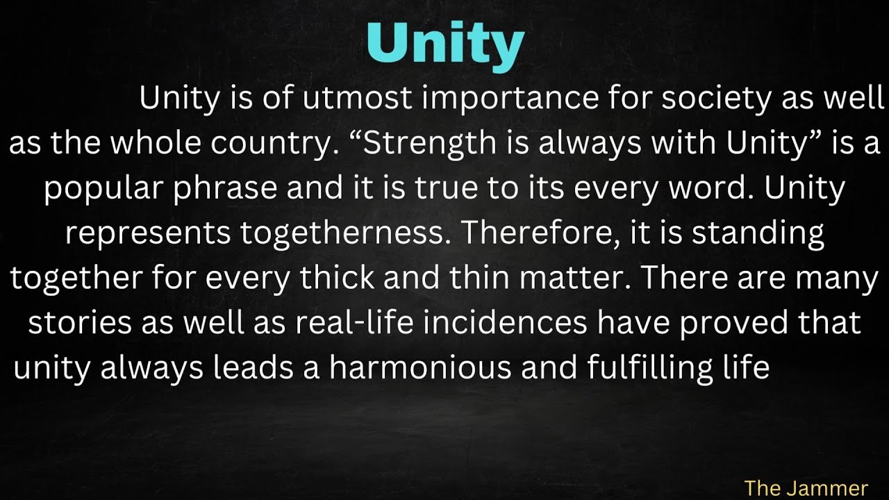 Essay On Unity With Easy Language In English | - YouTube