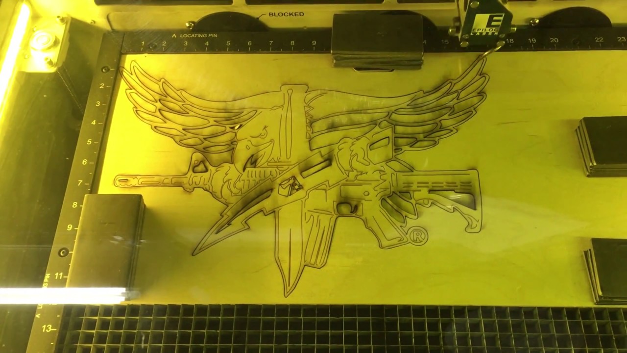 Laser Cutting Wood SWAT Operator Sign - YouTube