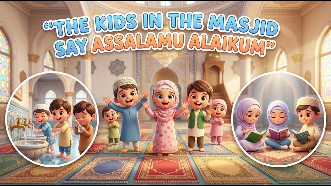 The Kids in the Masjid Say ASSALAMU ALAIKUM Islamic Song for Kids ...