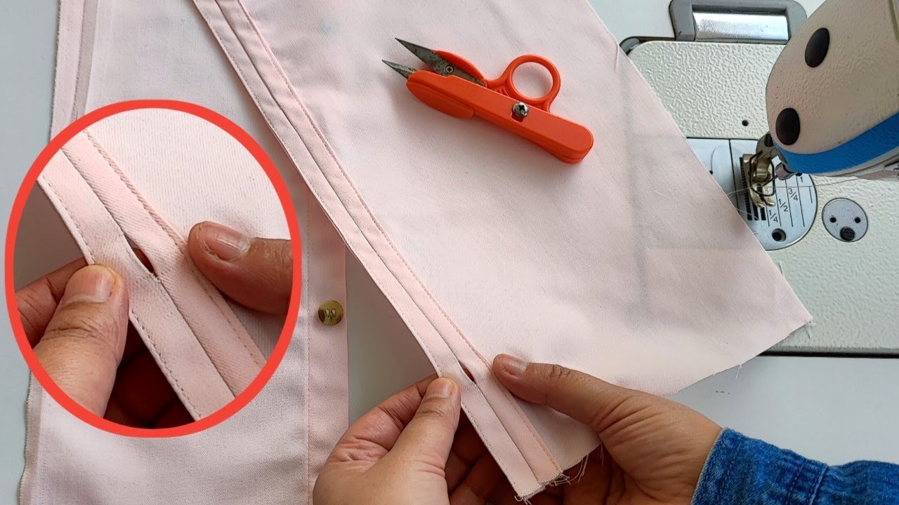 For the first time on YouTube,how to sew a buttonhole normal sewing ...