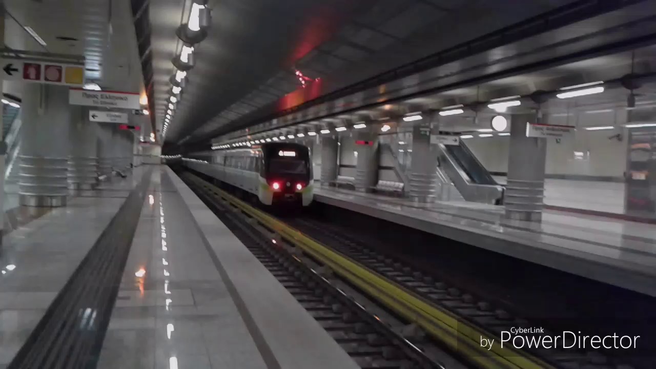 Athens metro line 2 Hyundai rotem 3th generation trains - YouTube
