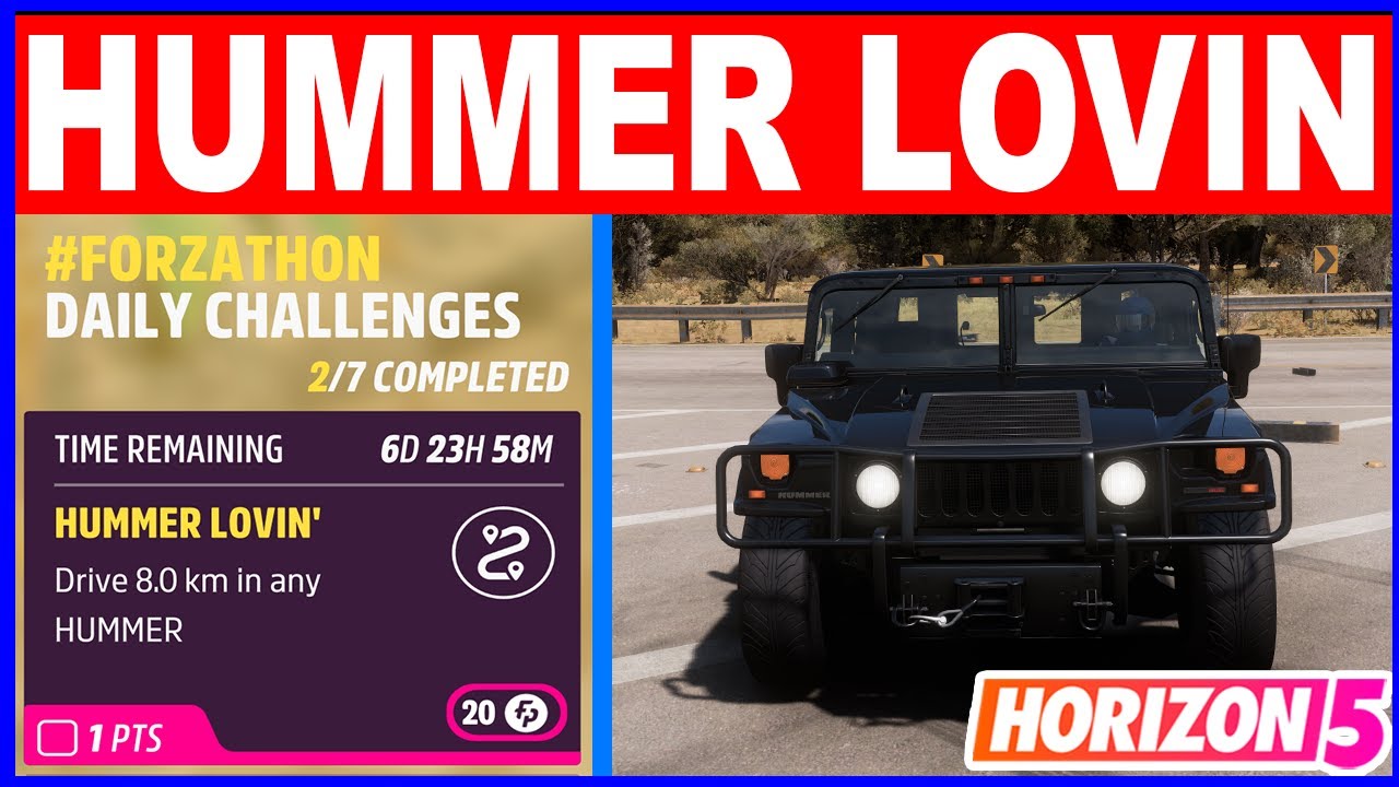 Forza Horizon 5 HUMMER LOVIN Forzathon Daily Challenges Drive 5 Miles ...
