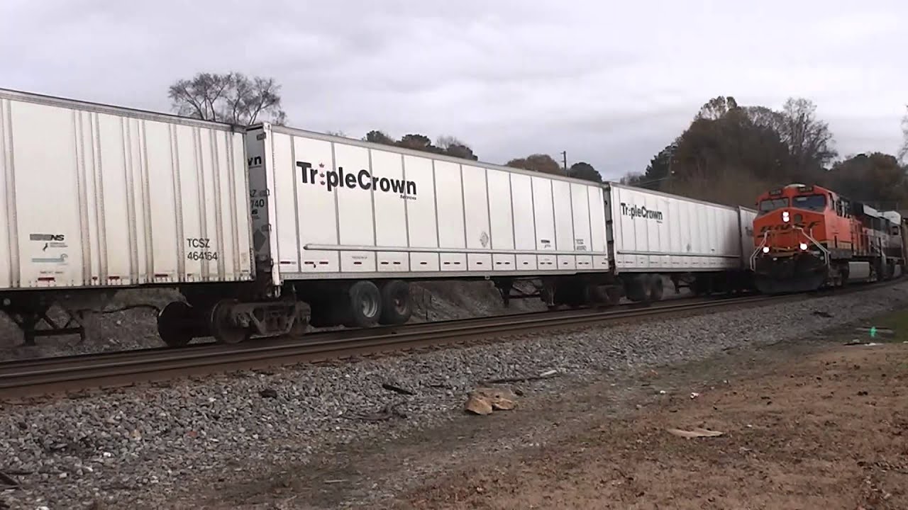 Norfolk Southern SB Triple Crown Road Railer+BNSF NB Autorack Pt.#2 In ...