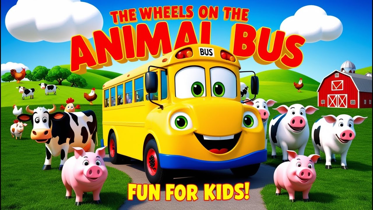 The Wheels of the Animal Bus | Fun Animal Song for Kids | Sing Along ...