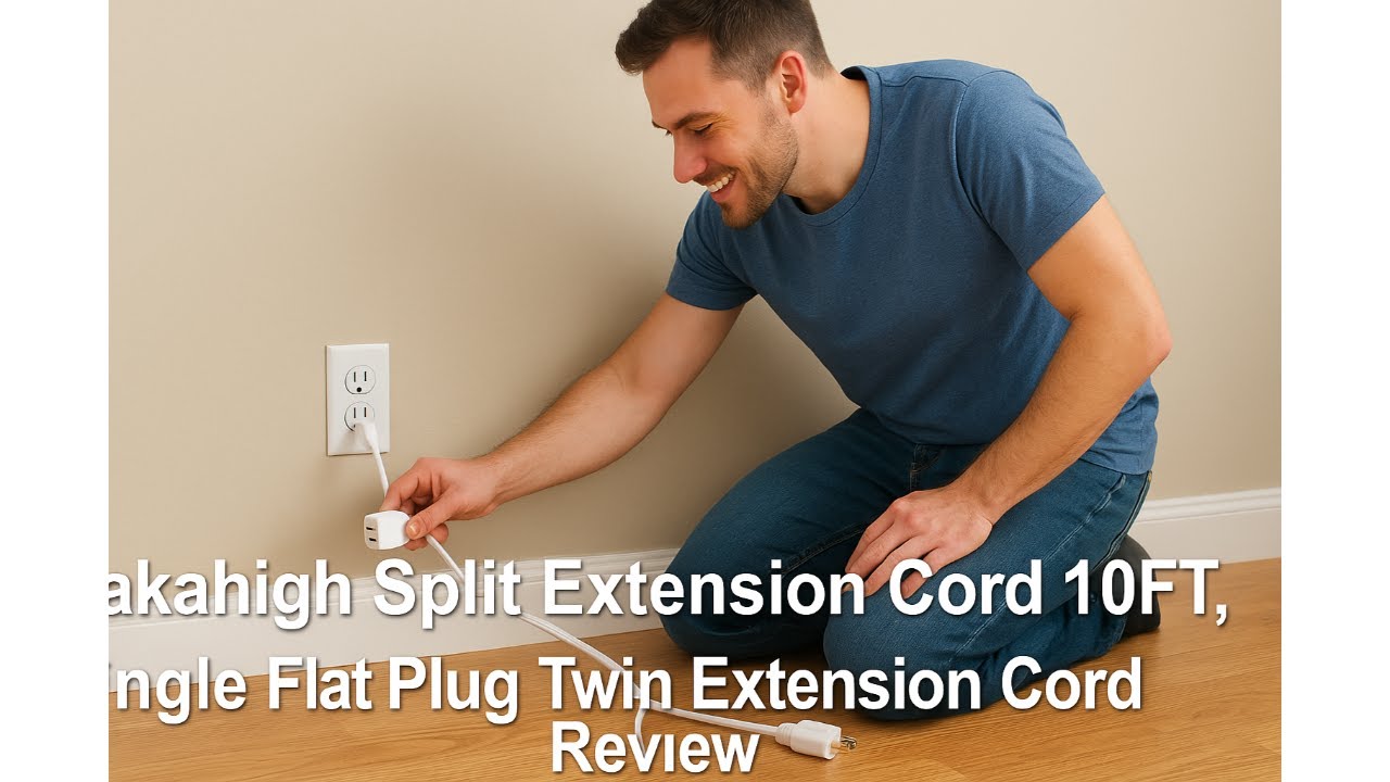🔌 kakahigh Split Extension Cord 10FT , Single Flat Plug Twin Extension ...