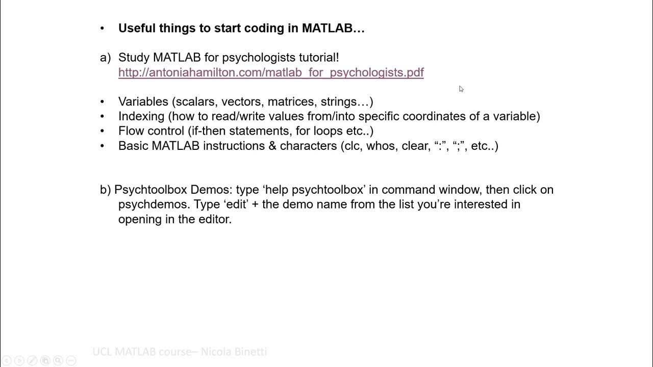 Psychtoolbox (MATLAB) Lesson 1 IntroAndOverview - YouTube