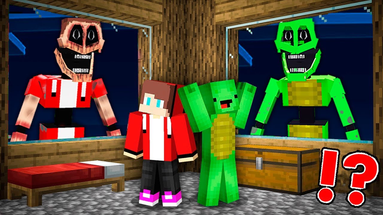 JJ and Mikey HIDE from Scary JJ and Mikey Mimics in Minecraft - Maizen ?! - YouTube