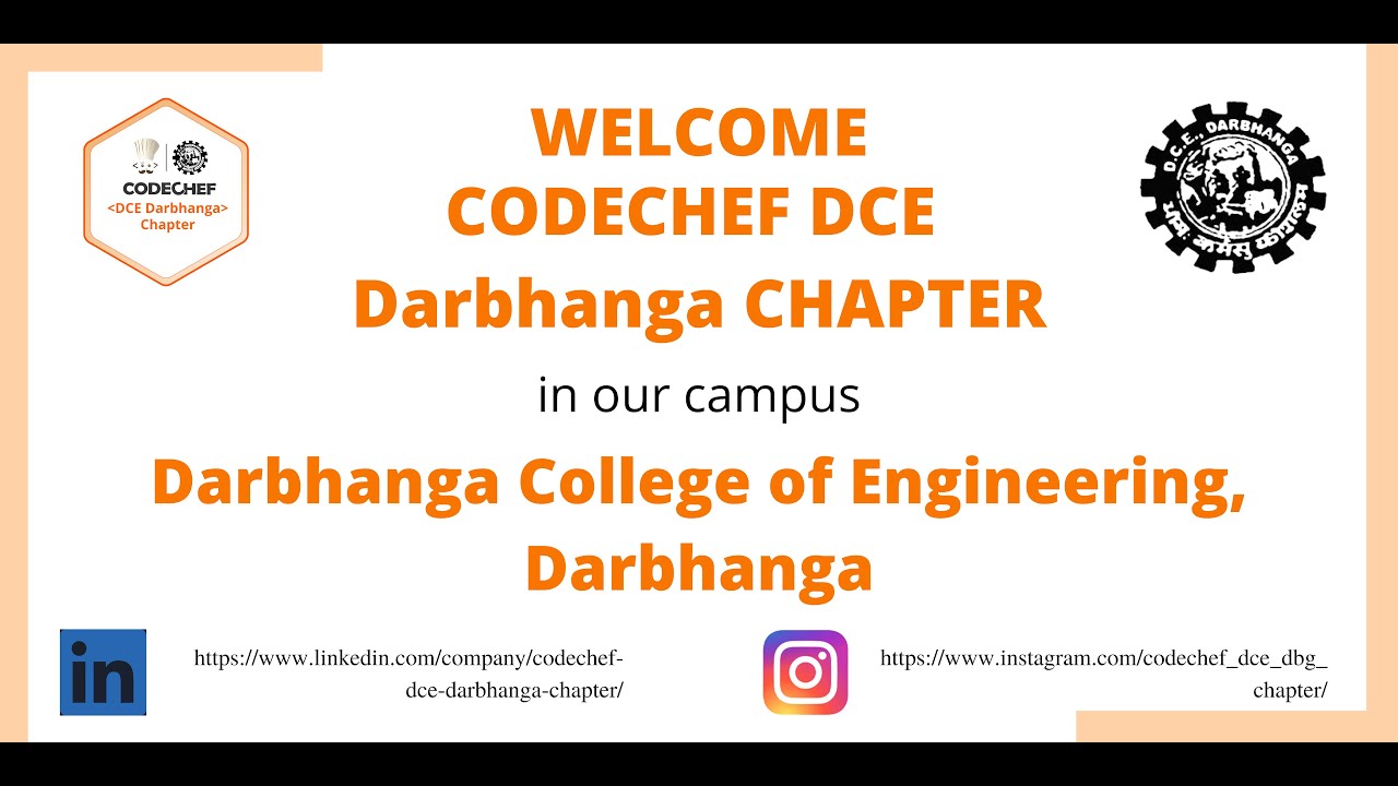 Orientation Session - 2020 & 2021 Batch (CSE) | CodeChef DCE Darbhanga Chapter - YouTube